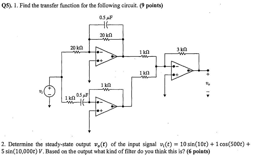 Solved Determine the steady-state output vo(t) ﻿of the input | Chegg.com