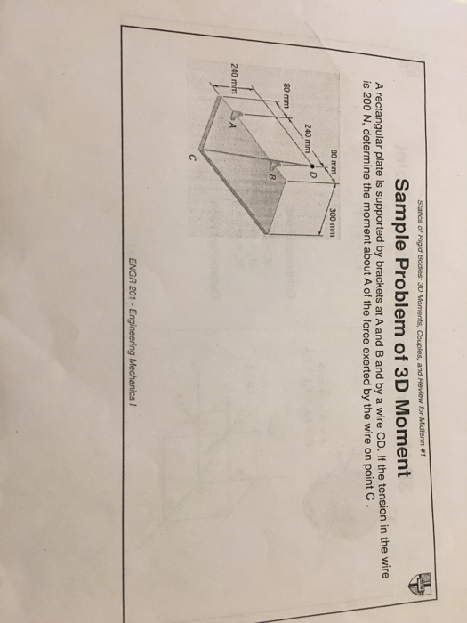 Solved A rectangular plate is supported by brackets at A and | Chegg.com