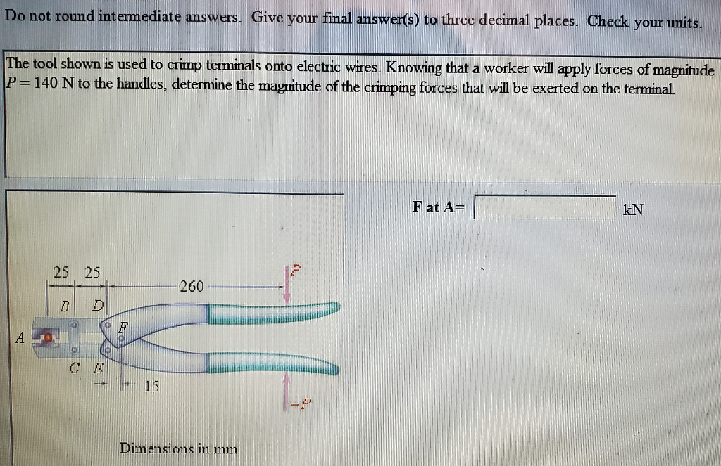 Solved The tool shown is used to crimp terminals onto | Chegg.com