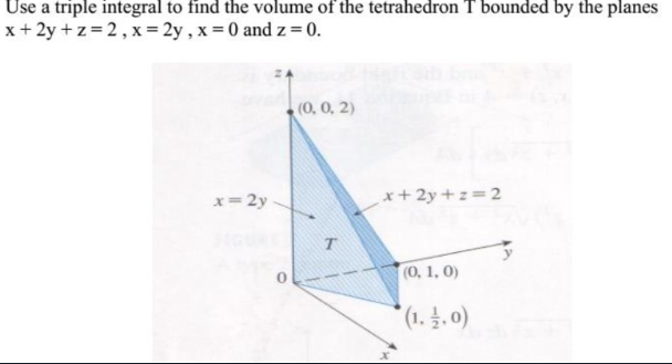 Solved Use a triple integral to find the volume of the | Chegg.com