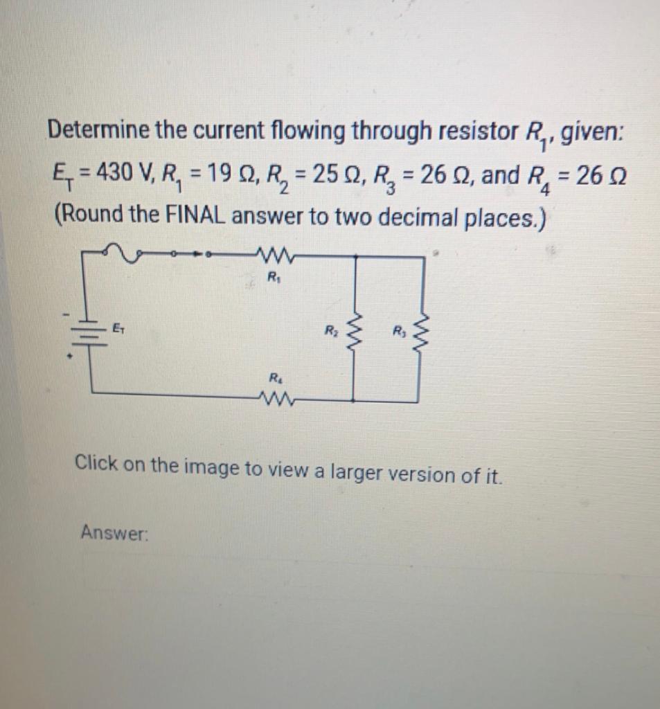 Solved Determine the current flowing through resistor R1, | Chegg.com