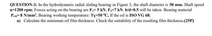 Solved QUESTION-3: In the hydrodynamic radial sliding | Chegg.com