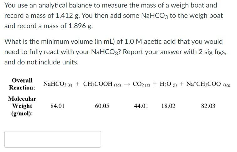 Solved You use an analytical balance to measure the mass of | Chegg.com