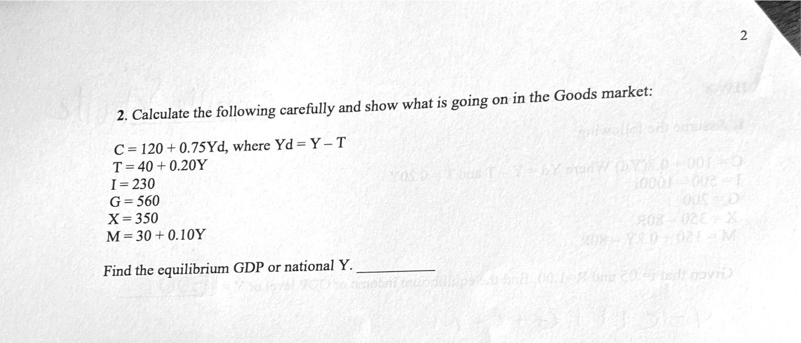 Solved 2. Calculate the following carefully and show what is | Chegg.com