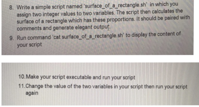 Solved 8. Write a simple script named 'surface_of | Chegg.com