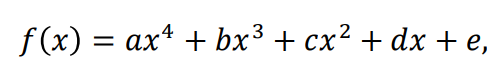 f(x)=ax4+bx3+cx2+dx+e | Chegg.com
