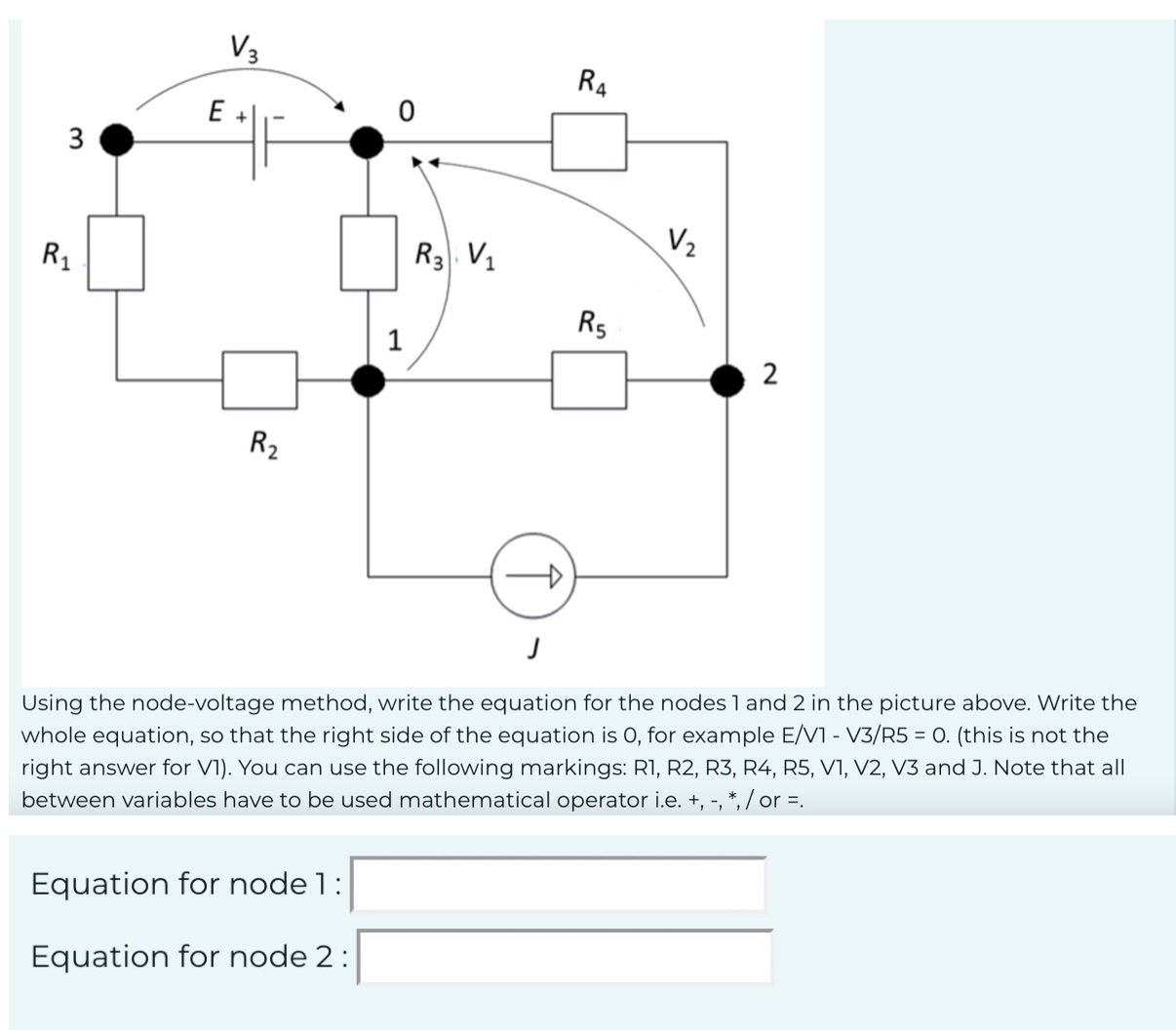 Solved Using the node-voltage method, write the equation for | Chegg.com