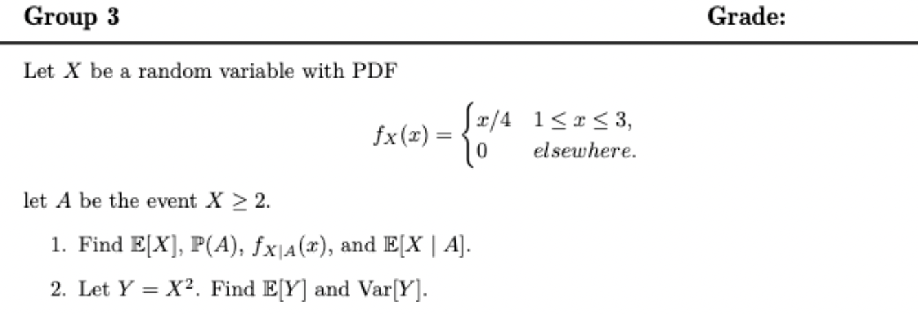 Solved Let \\( X \\) be a random variable with PDF \\[ | Chegg.com