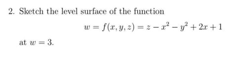 Solved 2. Sketch the level surface of the function | Chegg.com