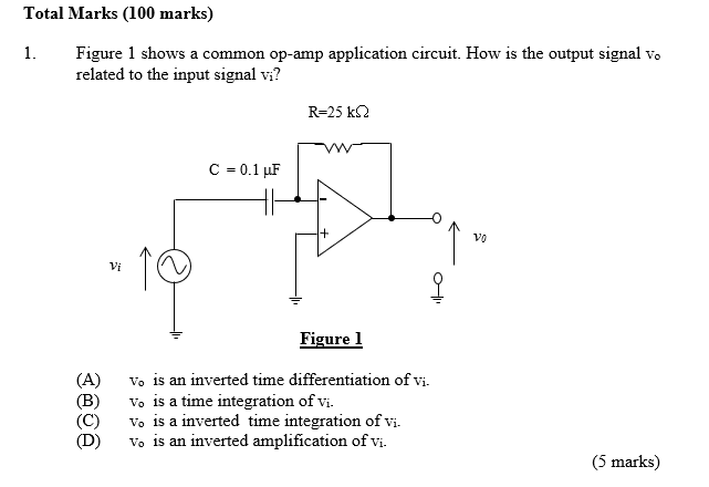 Solved Total Marks (100 marks) 1. Figure 1 shows a comm nmon | Chegg.com