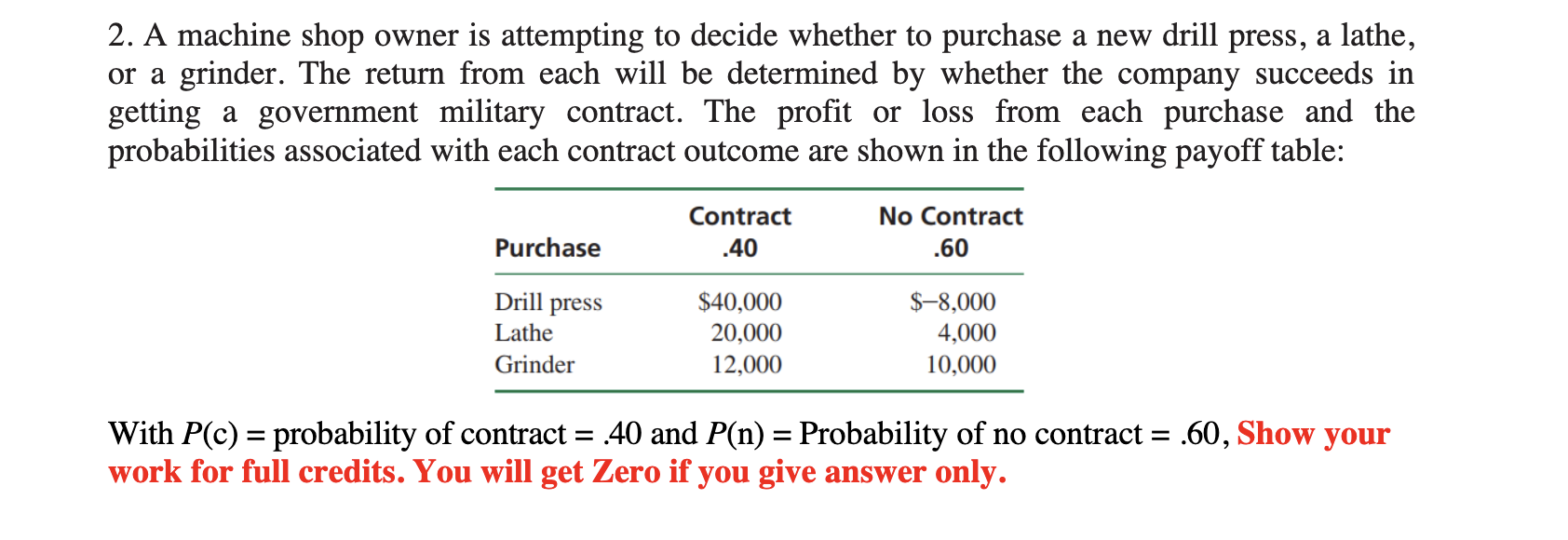 Solved a. [5 Points] Compute the expected payoff value for | Chegg.com