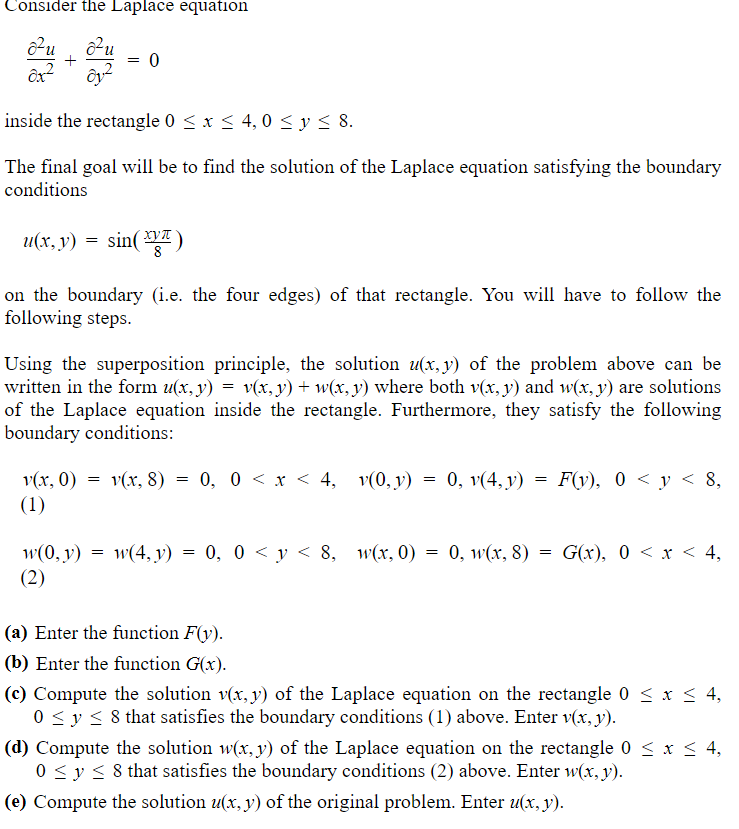 Solved Consider the Laplace equation ∂x2∂2u+∂y2∂2u=0 inside | Chegg.com