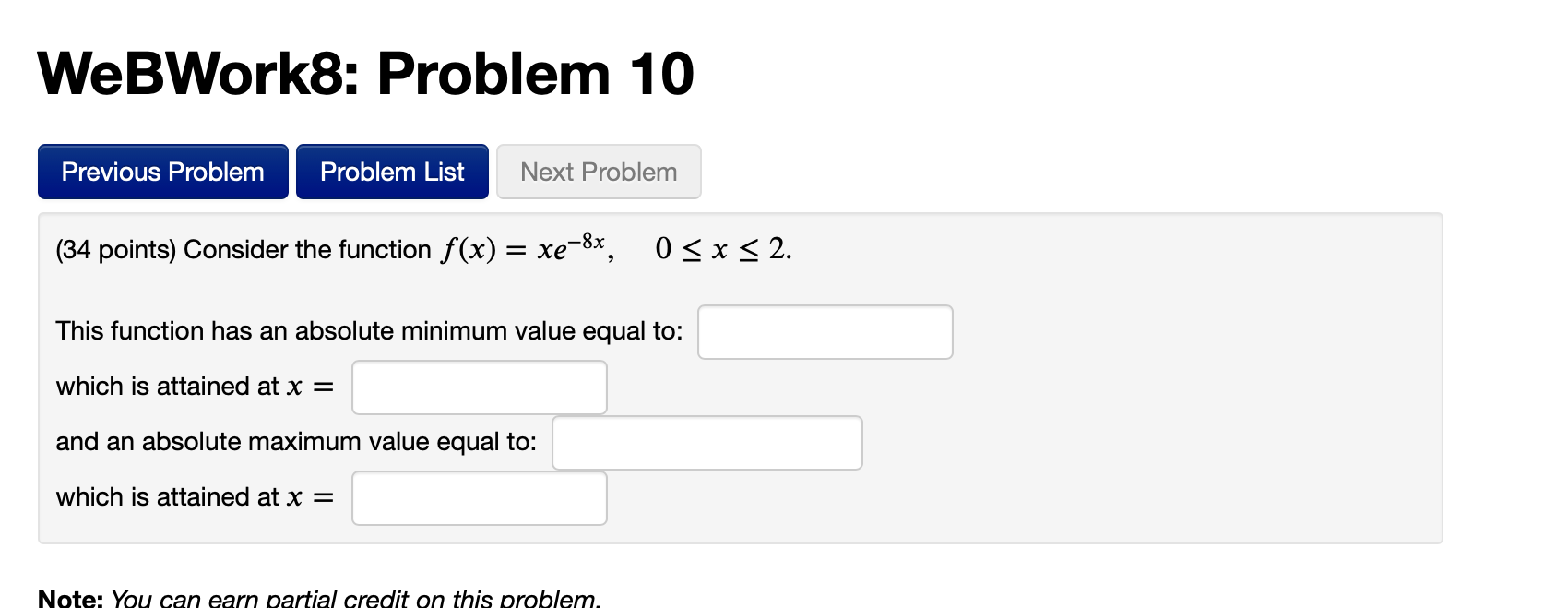 Solved WeBWork8: Problem 10 Previous Problem Problem List | Chegg.com