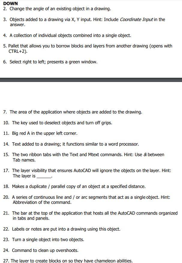 Solved Almost done solvings this AUTOCAD puzzle. I'm having | Chegg.com