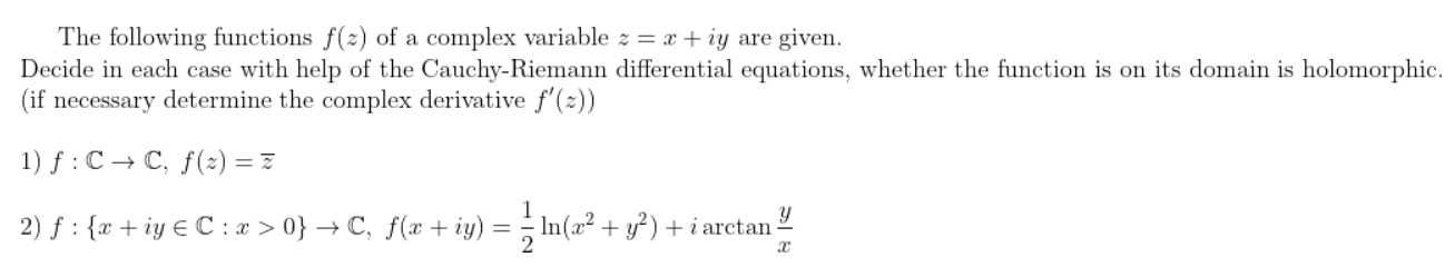 Solved The following functions f(z) of a complex variable | Chegg.com