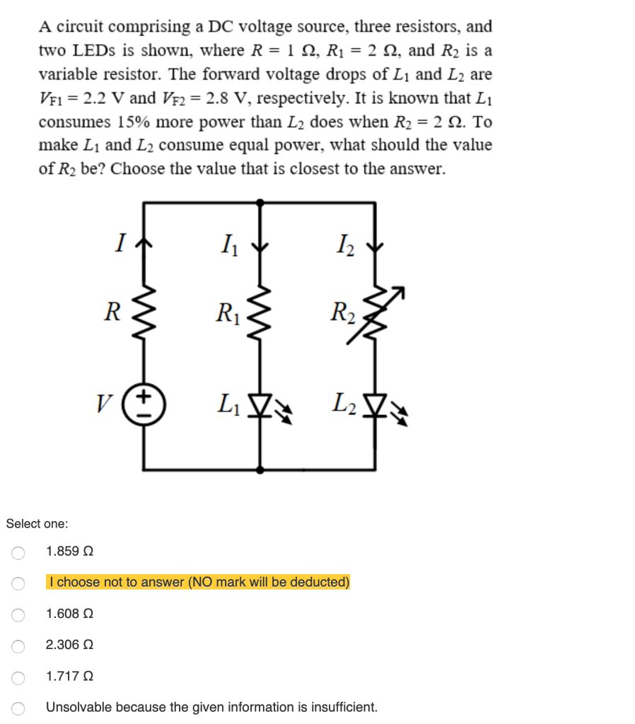 Solved A circuit comprising a DC voltage source, three | Chegg.com