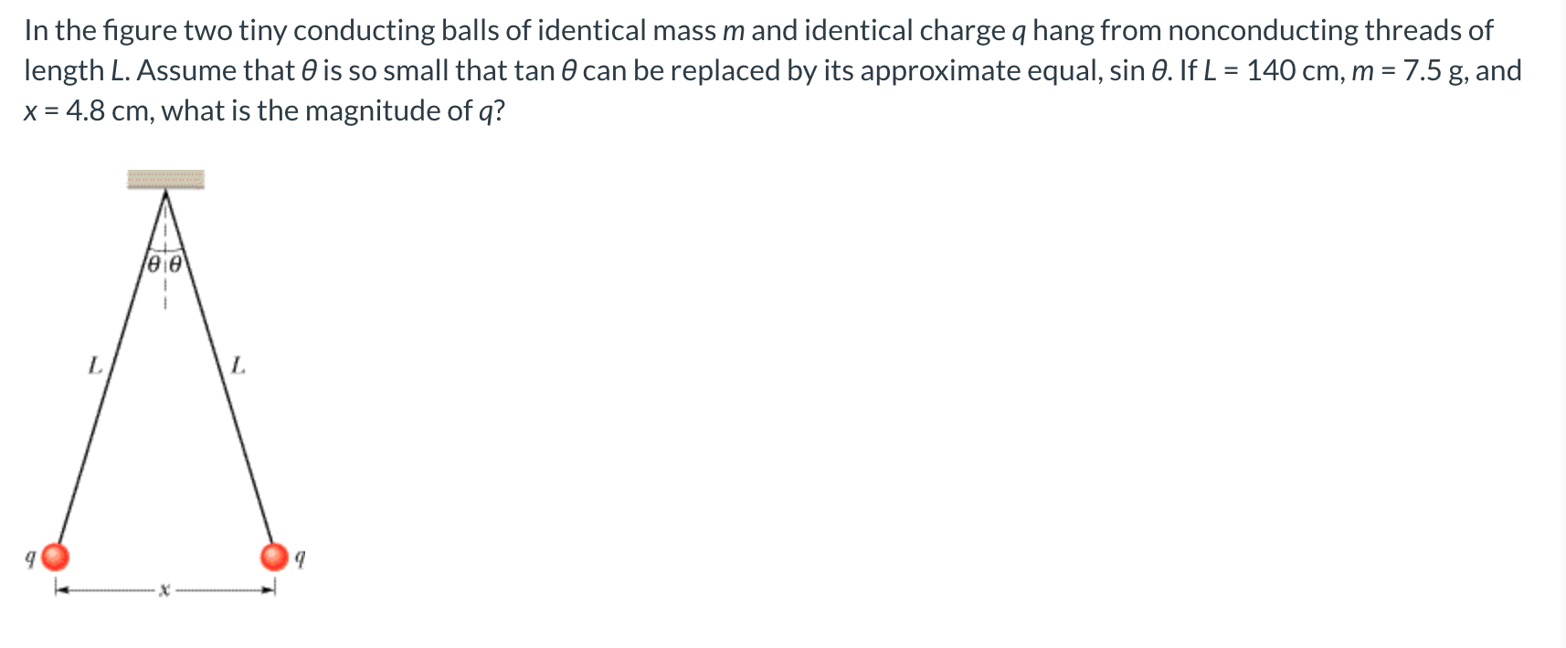 Solved In the figure two tiny conducting balls of identical | Chegg.com
