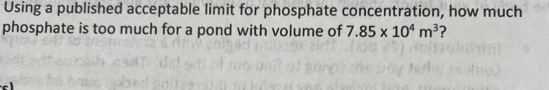 Solved Using a published acceptable limit for phosphate | Chegg.com