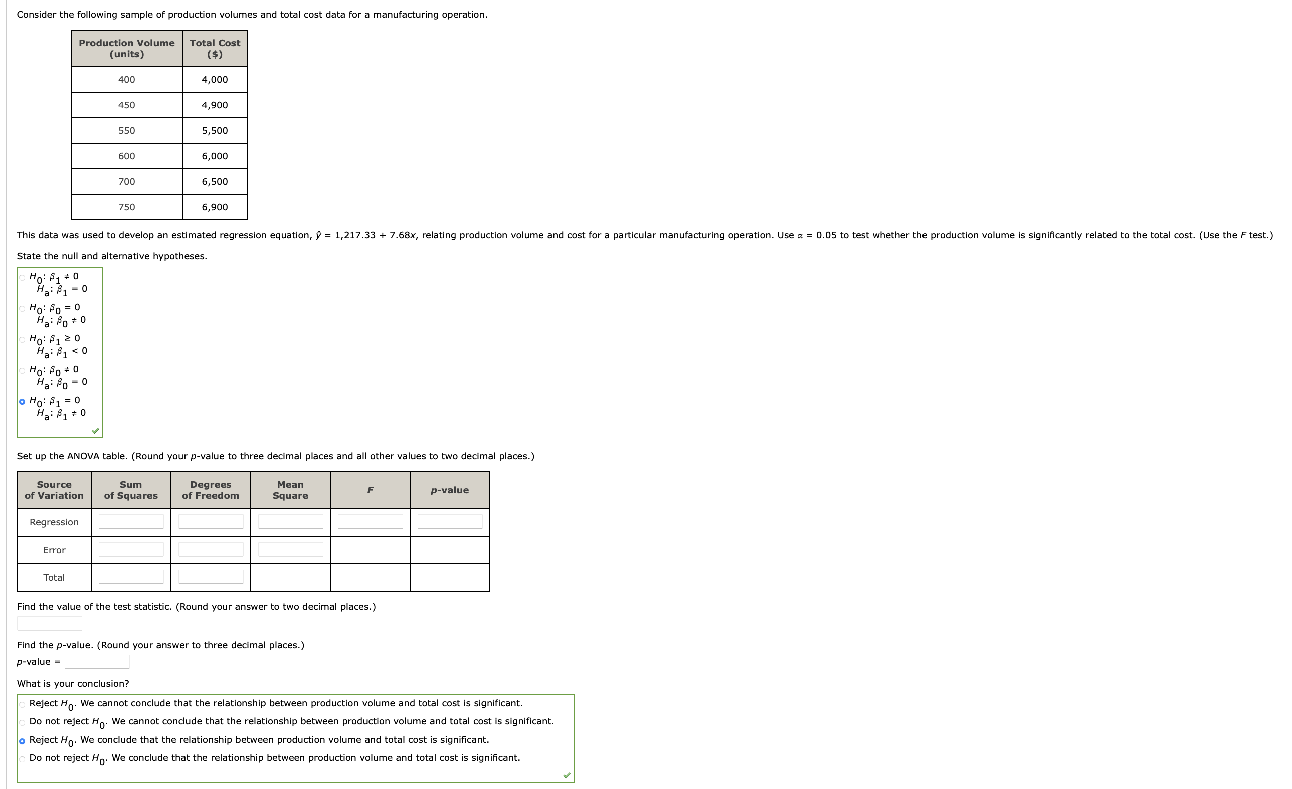 Solved Consider the following sample of production volumes | Chegg.com