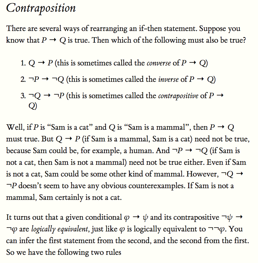 Solved Contraposition There are several ways of rearranging | Chegg.com