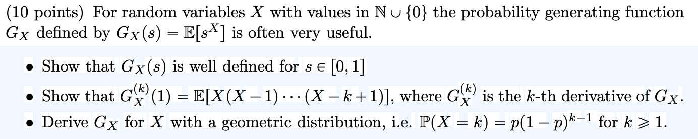 Solved (10 points) For random variables X with values in | Chegg.com