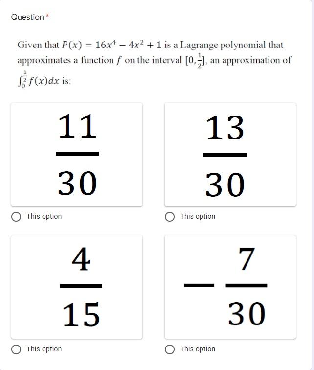 Solved Question Given that P(x) = 16x4 - 4x2 + 1 is a | Chegg.com