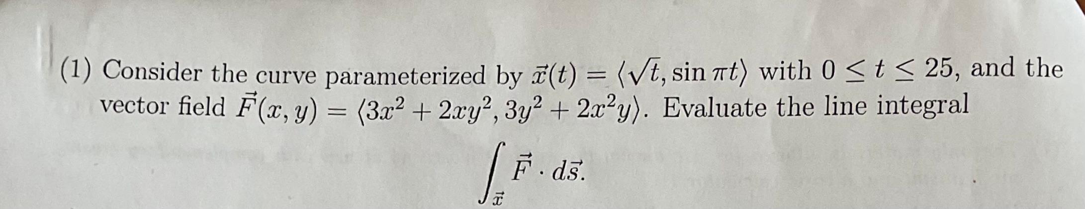 Solved 1 Consider The Curve Parameterized By 
