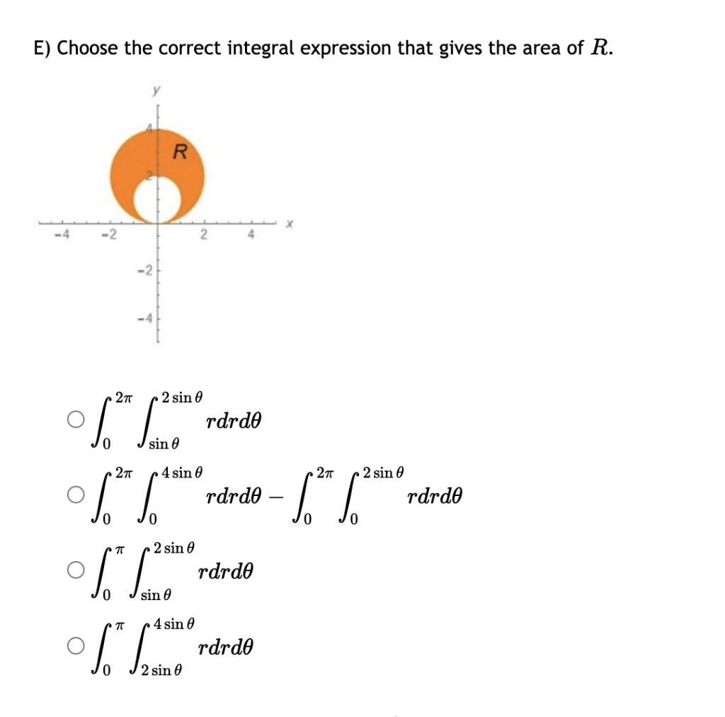 Solved A) Choose the correct integral expression that gives | Chegg.com
