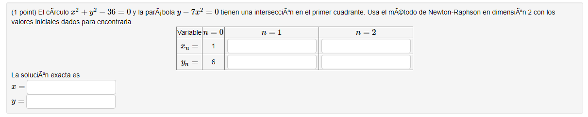 Solved (1 point) The circle x2+y2−36=0 and the parabola | Chegg.com