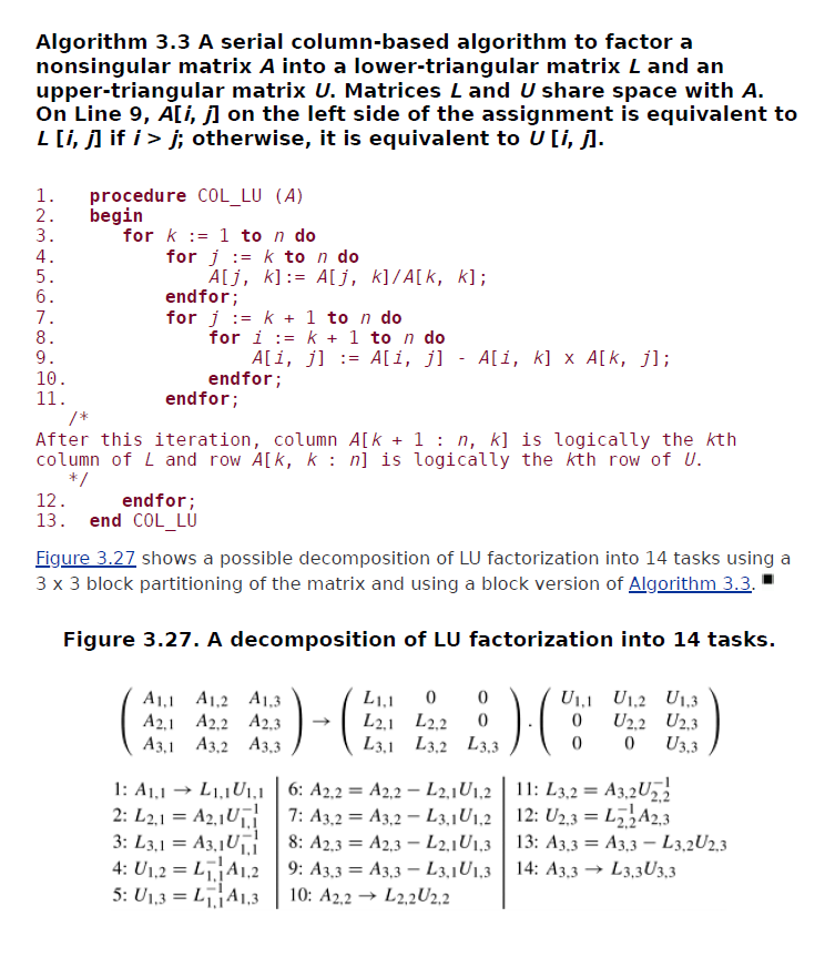 Solved Consider Lu Factorization Of A Dense Matrix Shown In