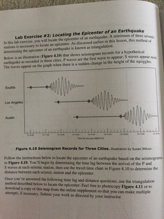 Solved Locating the epicenter of an earthquake in. Can | Chegg.com