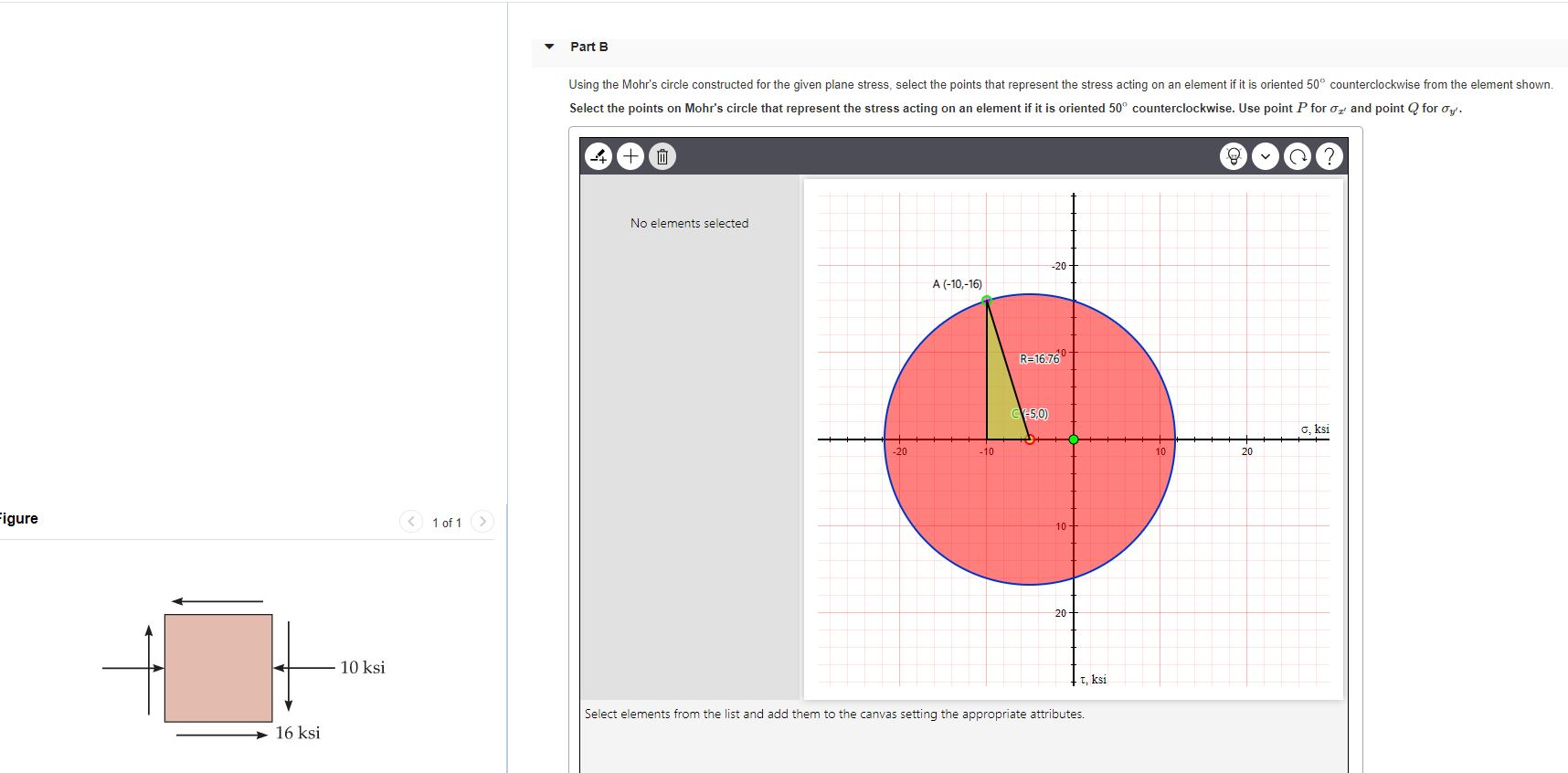 Solved Part B Using the Mohr's circle constructed for the | Chegg.com