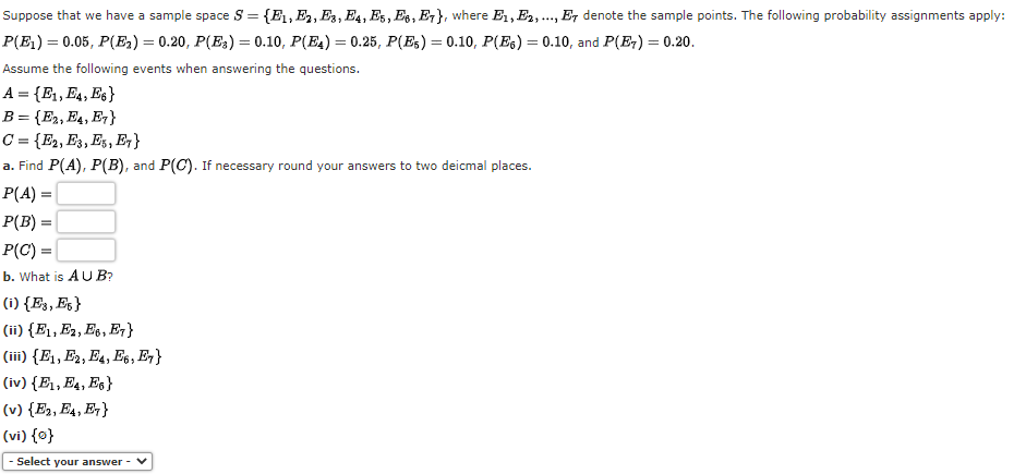 Solved Suppose that we have a sample space | Chegg.com