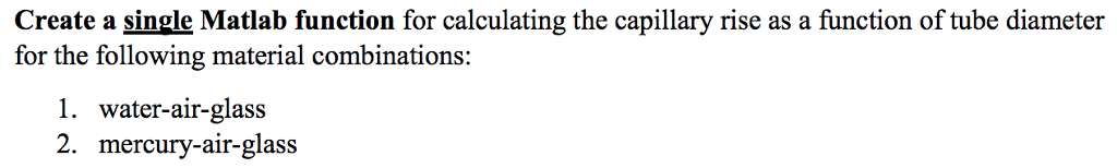 Solved Create a single Matlab function for calculating the | Chegg.com