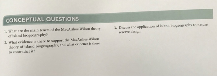 Solved CONCEPTUAL QUESTIONS 1. What are the main tenets of | Chegg.com
