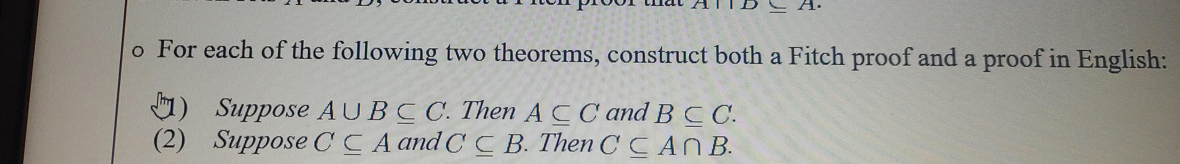Solved o For each of the following two theorems, construct | Chegg.com