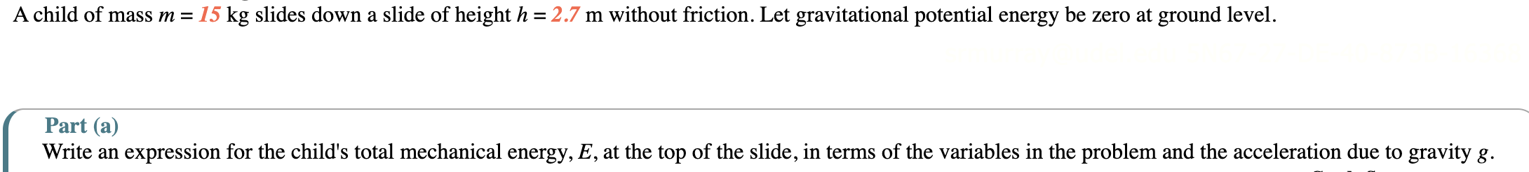 Solved A child of mass \( ﻿m=15 \mathrm{~kg} \) ﻿slides down | Chegg.com