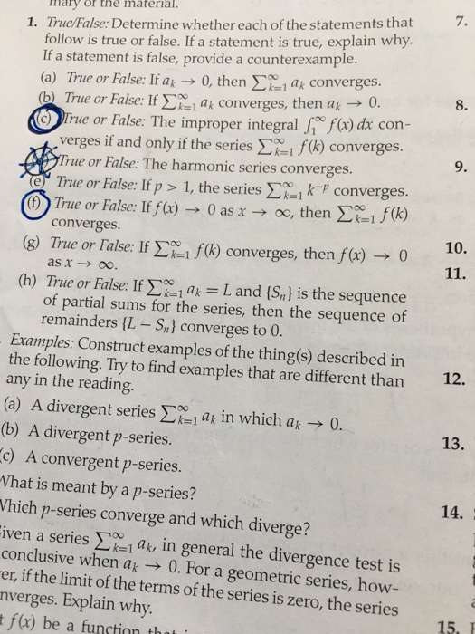 Solved True/False: Determine whether each of the statements | Chegg.com