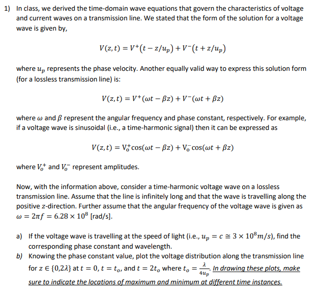 Solved In class, we derived the time-domain wave equations | Chegg.com