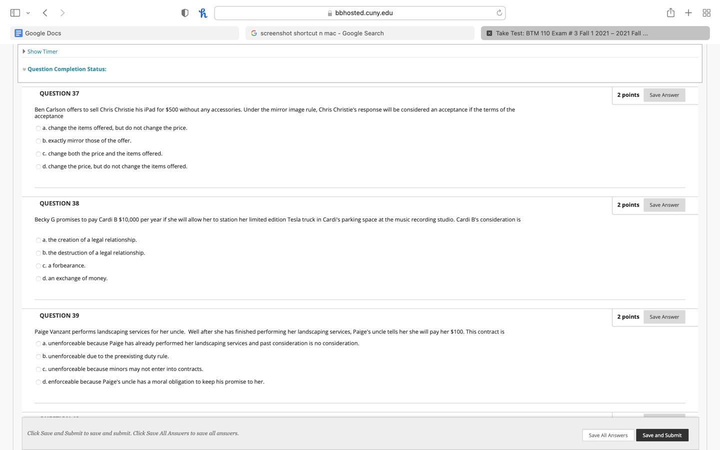Solved Oh bbhosted.cuny.edu U + 89 Google Docs G screenshot | Chegg.com