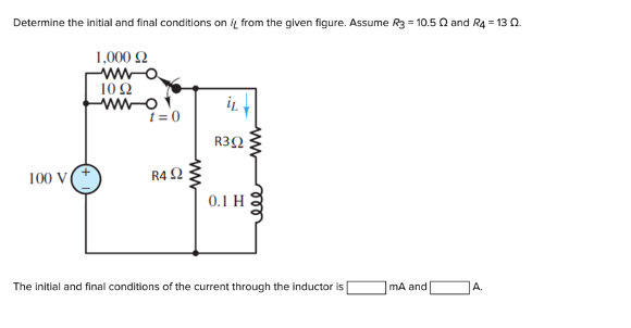 Solved Determine the initial and final conditions on iL from | Chegg.com