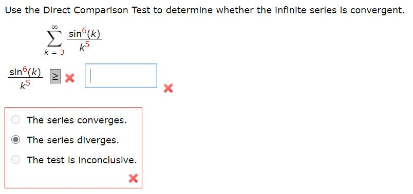 Solved Use the Direct Comparison Test to determine whether | Chegg.com