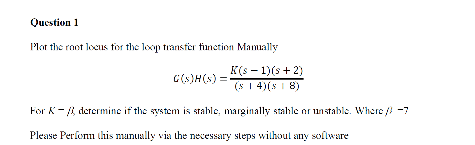Solved Plot the root locus for the loop transfer function | Chegg.com
