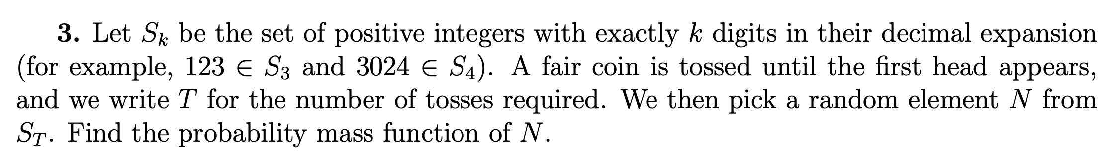 Solved 3. Let Sk be the set of positive integers with | Chegg.com