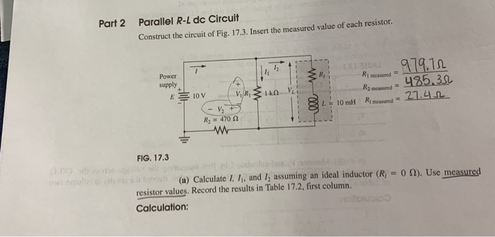 Solved Parallel R-L dc Circuit Construct the circuit of Fig. | Chegg.com