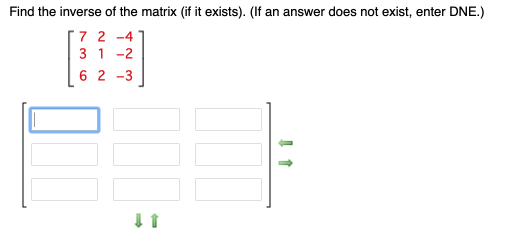 Solved Find the inverse of the matrix (if it exists). (If an | Chegg.com
