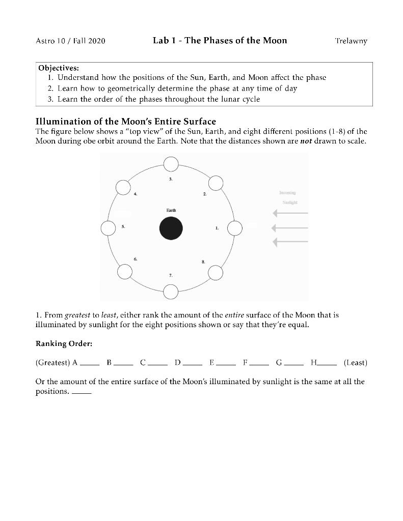 Solved Astro 10 / Fall 2020 Lab 1 - The Phases of the Moon | Chegg.com