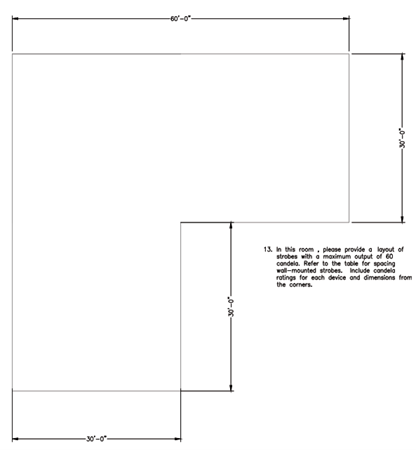 Solved in this room please provide a layout of strobes with | Chegg.com