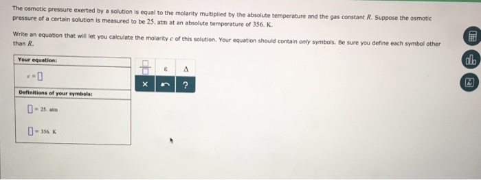 Solved The osmotic pressure exerted by a solution is equal | Chegg.com