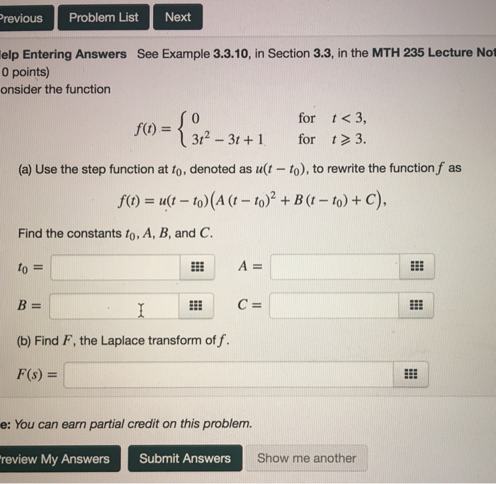 Solved revious Problem List Next Entering Answers See | Chegg.com
